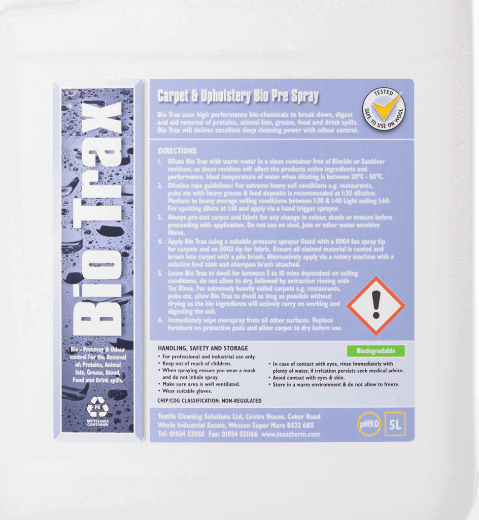 Enzyme Cleaner Bio-Trax | Texatherm Systems